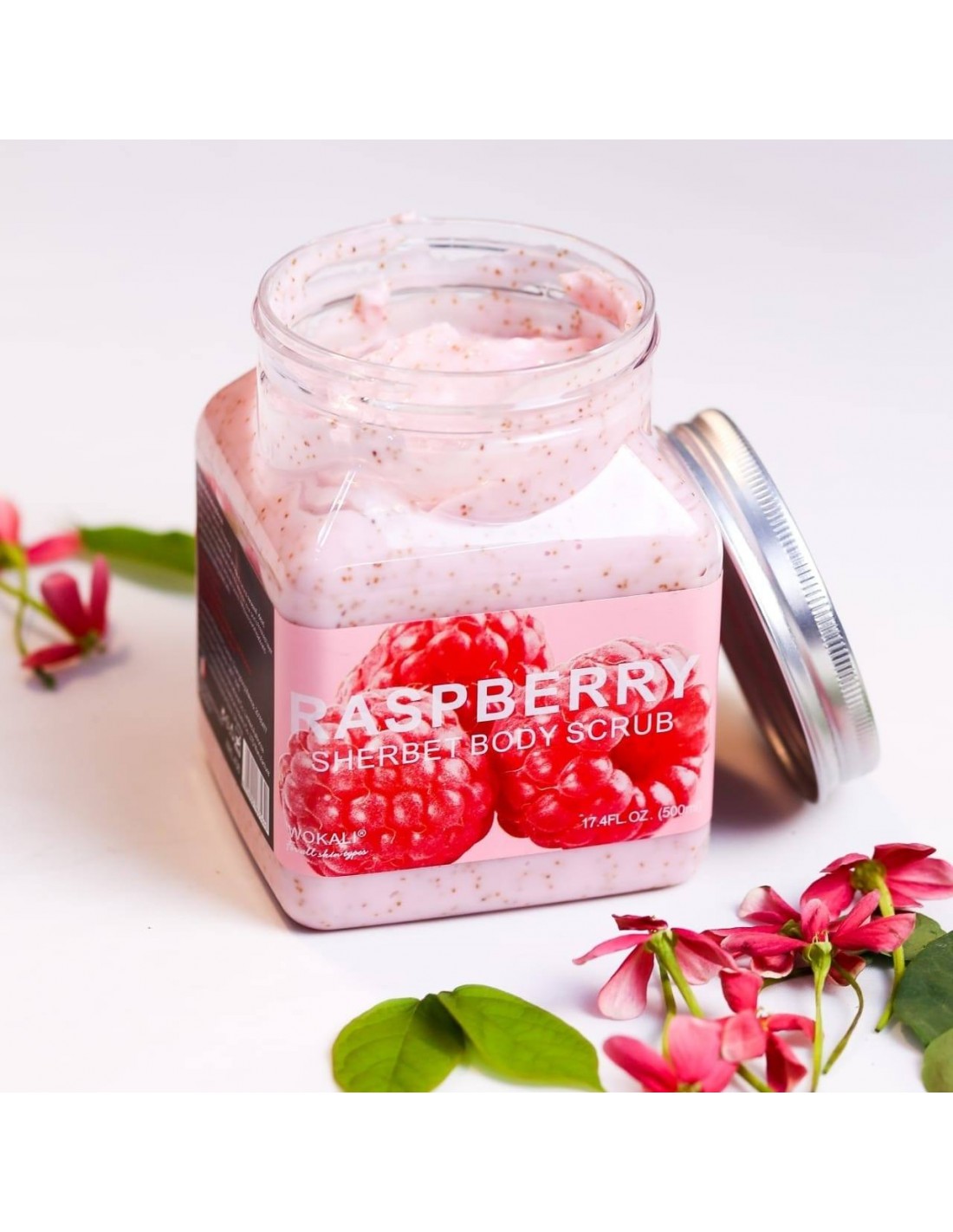 Sherbet body scrub Raspberry-Βατομουρο 350ml απο την Wokali